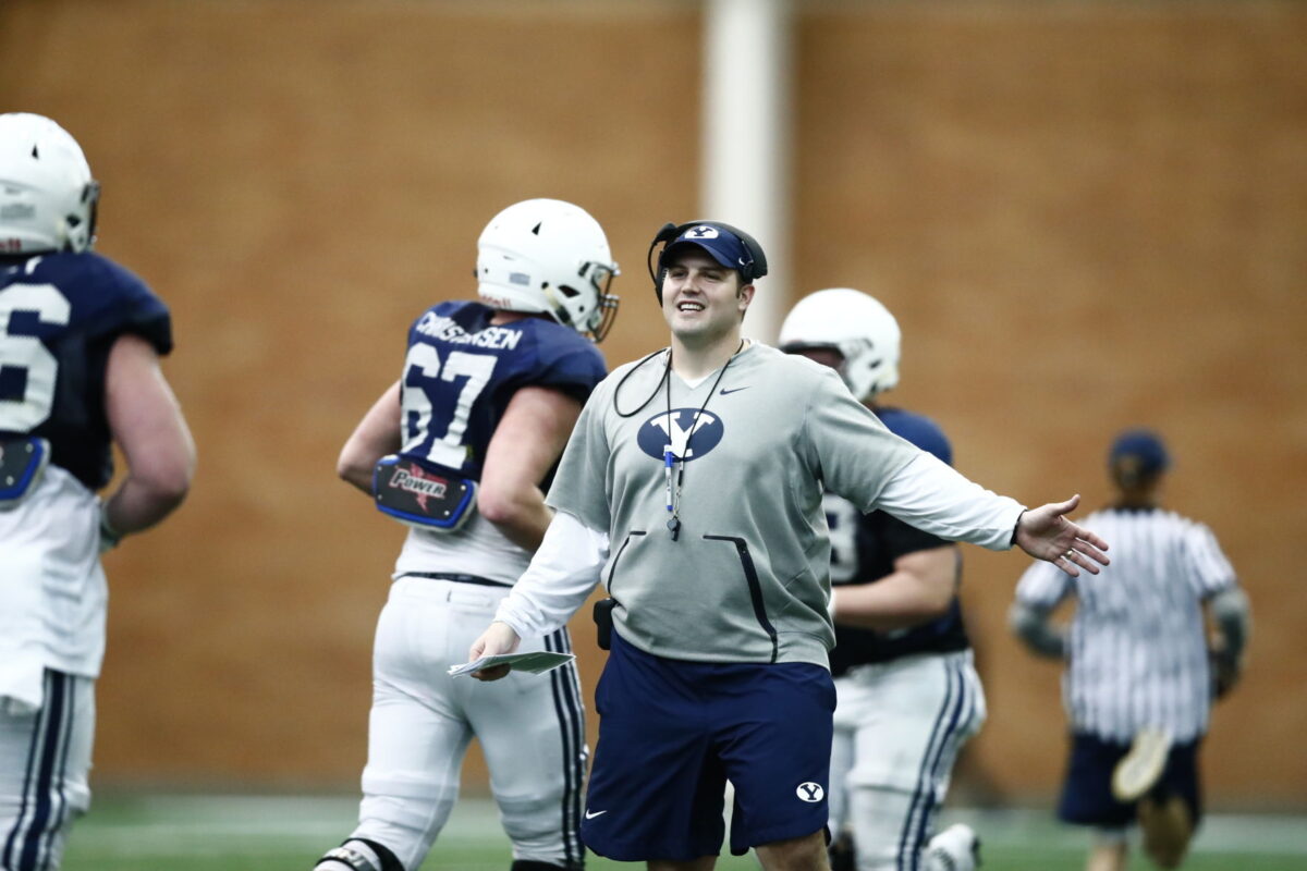 Former BYU line coach Ryan Pugh at home as offensive coordinator at ...